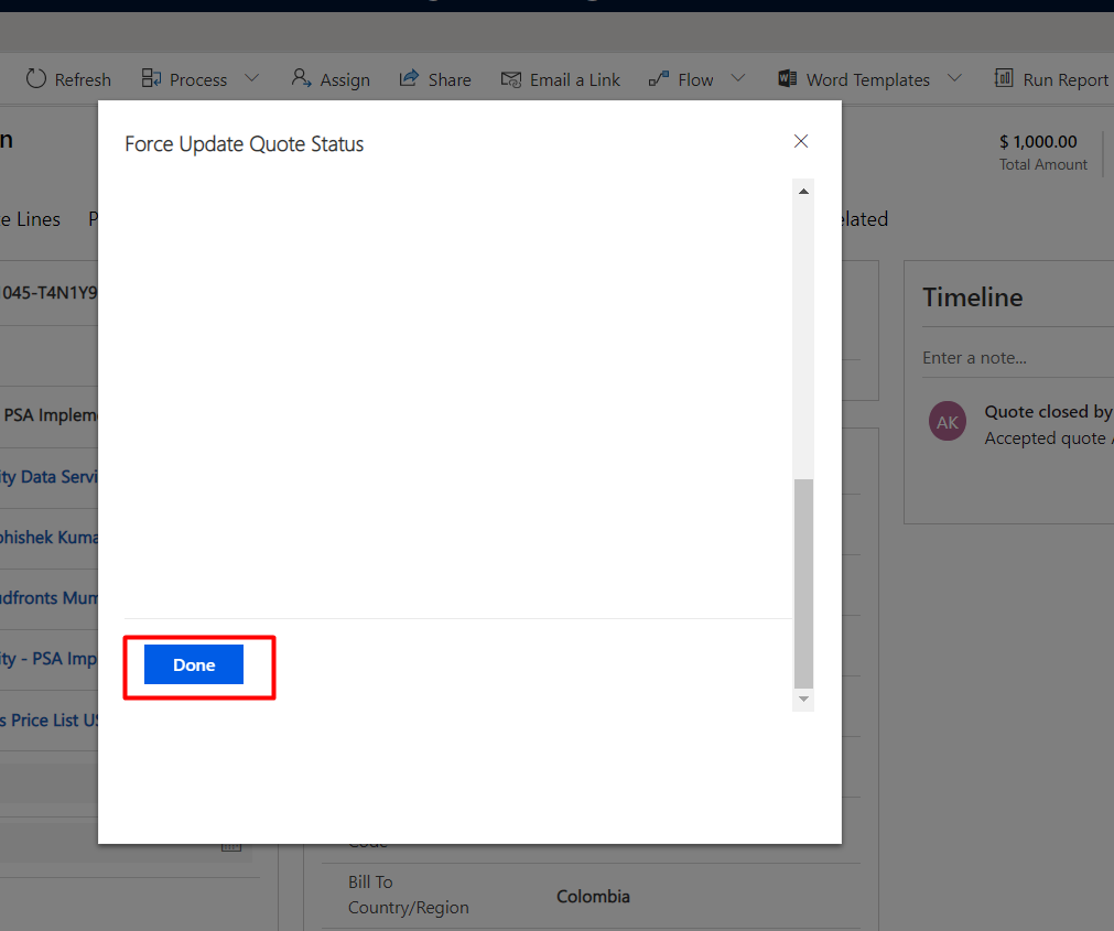 How to change the Quote status to Draft after the Quote is won in PSA ...