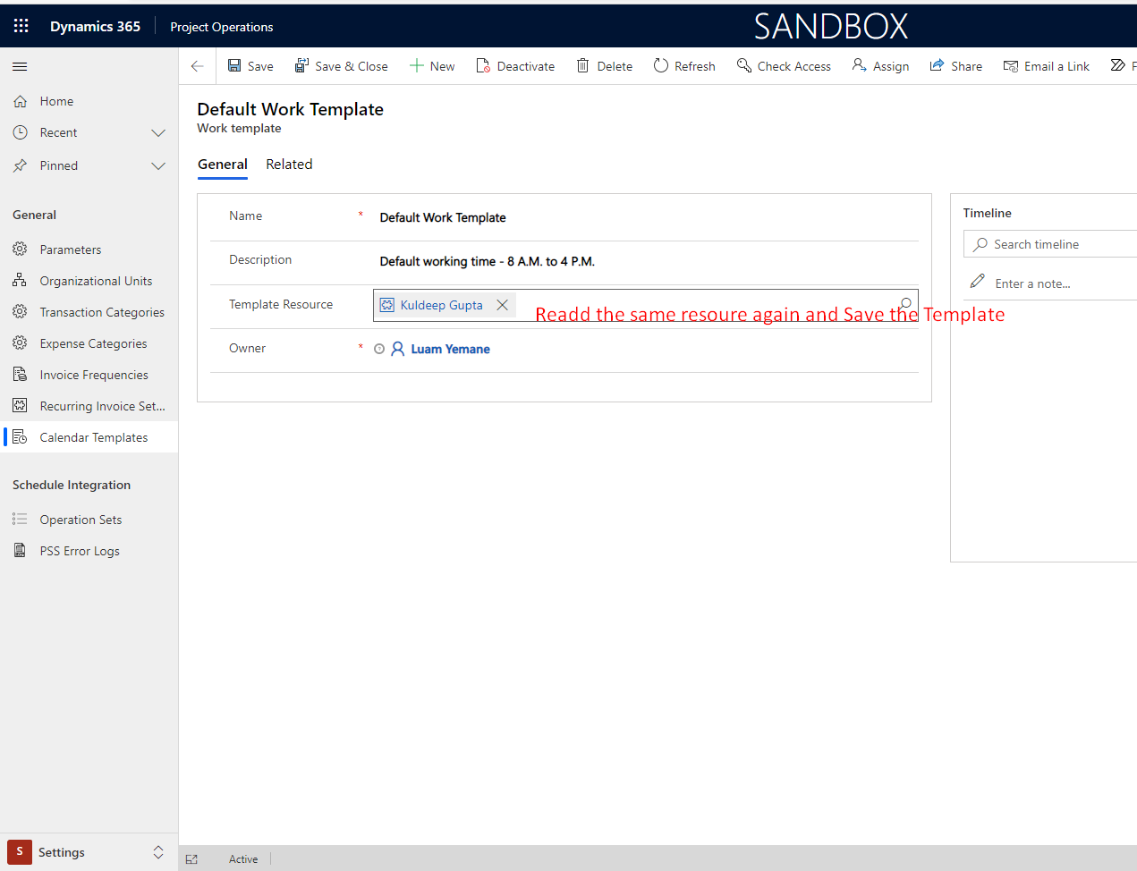 Quick Tip: How to apply non-working hours from Calendar Template in PSA ...