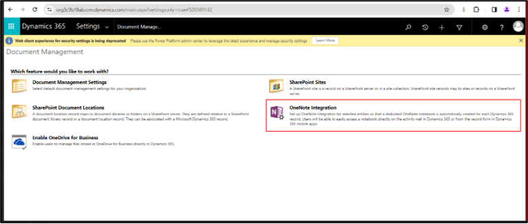 How to Set up OneNote integration in Power apps – D365 Feeds