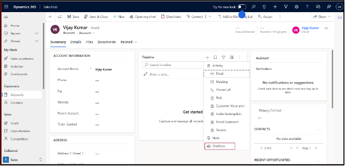 How to Set up OneNote integration in Power apps – D365 Feeds