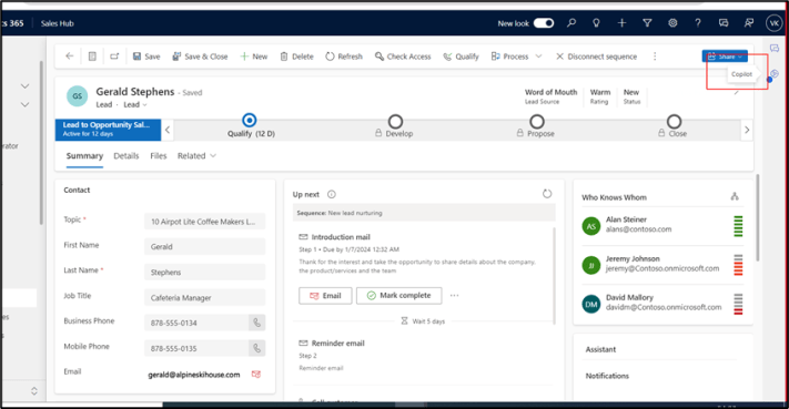 Compose and send email messages using Co-pilot – D365 Feeds