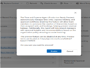Time and Expense Entry Agent Approval – using MS Copilot – D365 Feeds