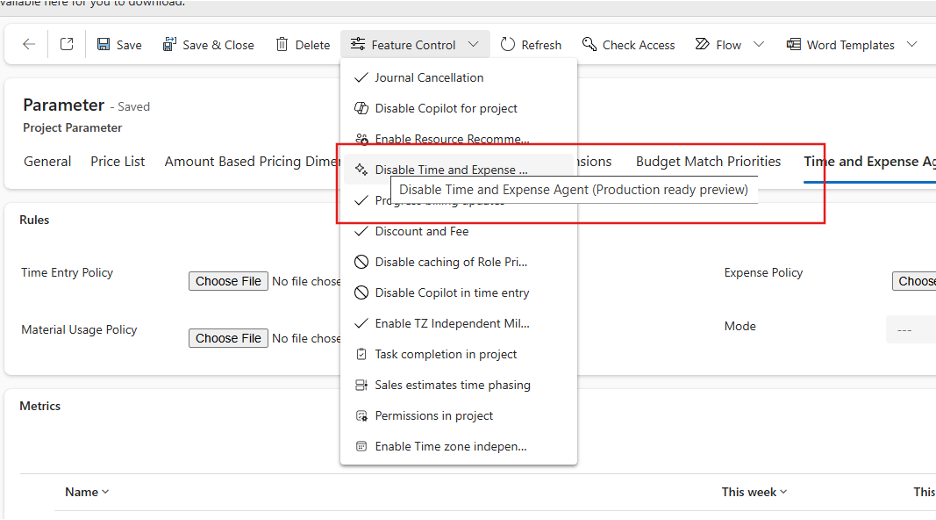 Time and Expense Entry Agent Approval – using MS Copilot – D365 Feeds