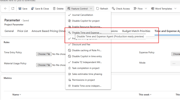 Time and Expense Entry Agent Approval – using MS Copilot – D365 Feeds