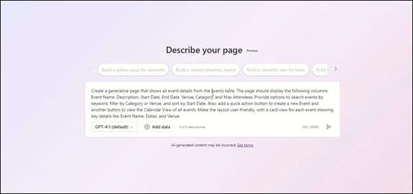 Generative Pages in Model-Driven Apps – D365 Feeds