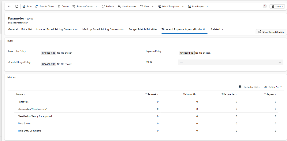 Time and Expense Entry Agent Approval – using MS Copilot – D365 Feeds