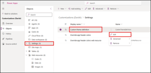 Using custom theme for modern look enabled Model-Driven Apps – D365 Feeds